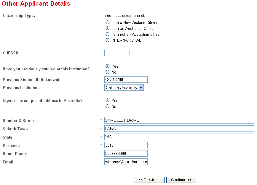 Applicant Portal