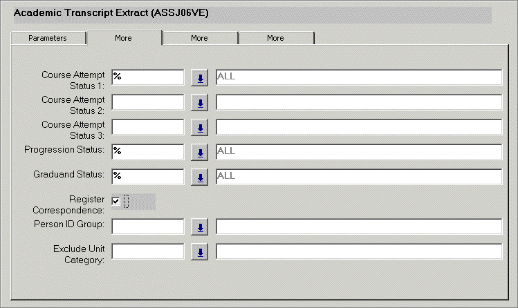 Academic Transcript Extract
